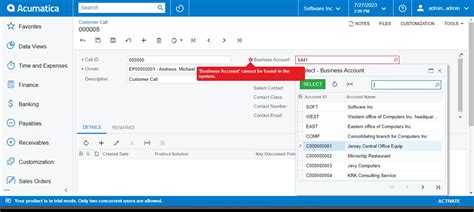 Error Inserting Customer Call Record Raised At Least One Error