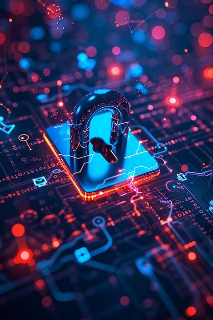 Premium Photo Cyber Security Concept With Padlock On Circuit Board 3d Rendering