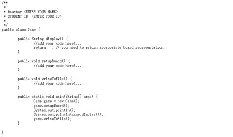 Solved Complete The Game Class With The Following Fields And