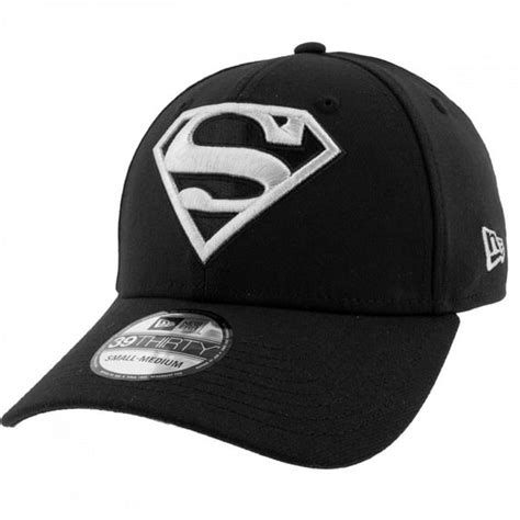 Superman Silver Logo New Era 39thirty Fitted Hat Medium Large