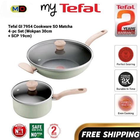 Tefal 4 Pcs Cookware Set So Matcha G179s4 Kuali Periuk Alat Memasak Wokpan 30cm Saucepan