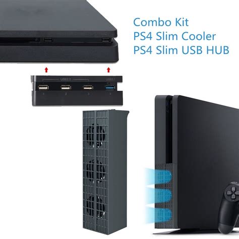 Turbo Cooler And Usb Hub Combo Kit For Ps4 Slim Grandado