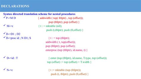 syntax directed definition and intermediate code generation pptx