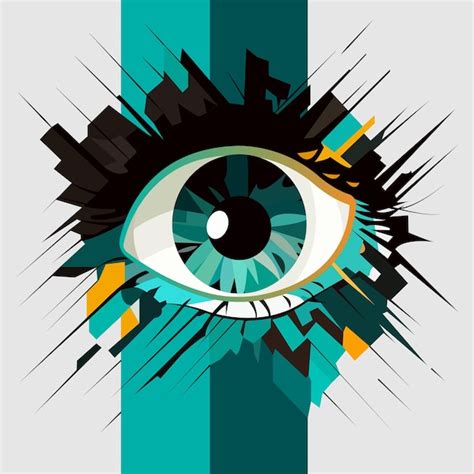 Premium Vector Eye In Abstract Art Style Cube Style For Poster Banner Or Background Vector