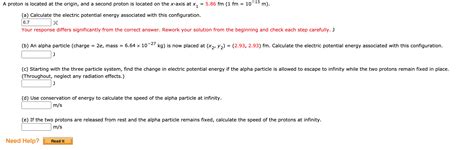 Solved A Proton Is Located At The Origin And A Second Chegg Com