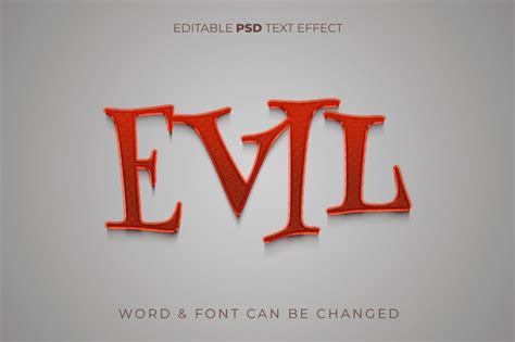 Premium Psd Evil 3d Text Effect Luxury Style Template Design
