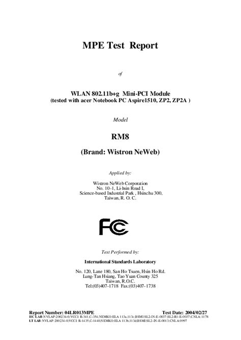 Wistron Neweb Corporation Rm8