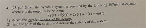Solved Pts Given The Dynamic System Represented By Chegg