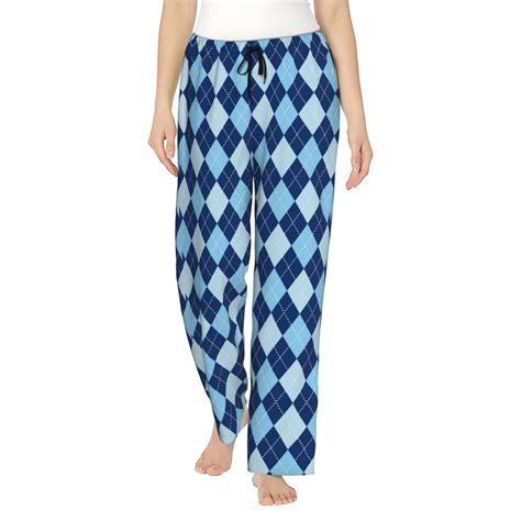 Wukai Blue Squares Women Pajama Pants Comfy Stretch Drawstring Palazzo Wide Leg Lounge Pant