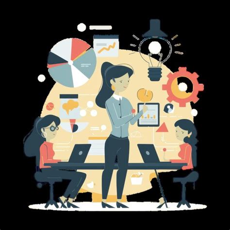 Team Members Collaborating On Data Analysis In An Office Premium Ai