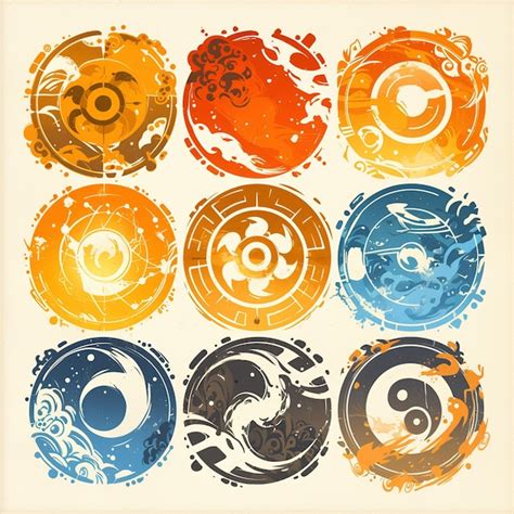 Premium Vector Eight Trigrams Around Taiji Symbol