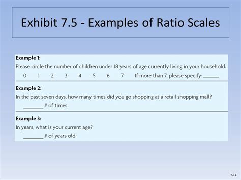 Ratio Scale Examples
