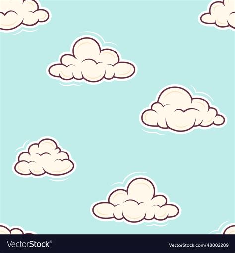 Cute Clouds Pattern Concept Royalty Free Vector Image