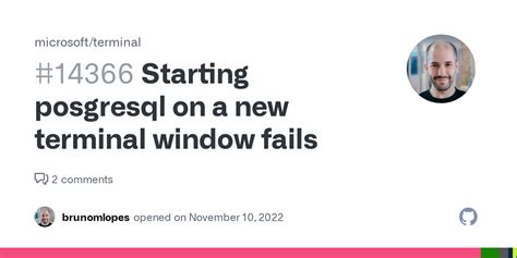 Starting Posgresql On A New Terminal Window Fails · Issue 14366