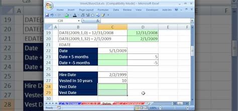 how to work with date functions today now day in ms excel
