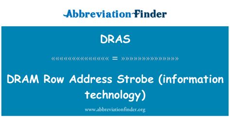dras significa dram linha endereço strobe tecnologia da informação dram row address strobe
