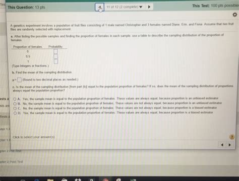 Solved A Genetics Experiment Involves A Population Of Fruit