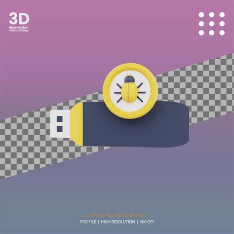 Premium Psd 3d Render Usb Virus Illustration