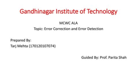 Error Checking And Correction Parity Bit Majority Voting Check Digit Pptx