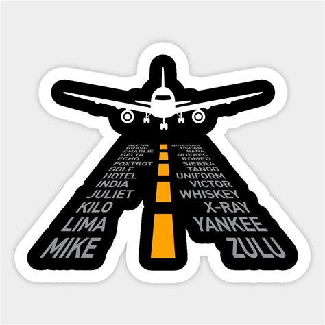 Runway Phonetic Alphabet Sticker Aviation Runway Flag Pilot Plane