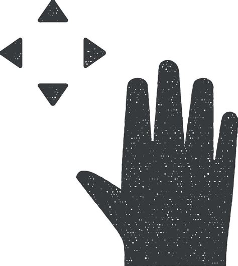 Hand Fingers Gesture Move Rotate Vector Icon Illustration With