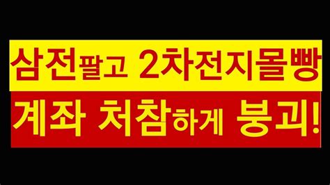 삼성전자 팔고 2차전지 몰빵 정말 처참할뿐이네 Youtube