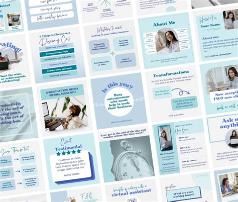 Virtual Assistant Social Media Canva Template Kit