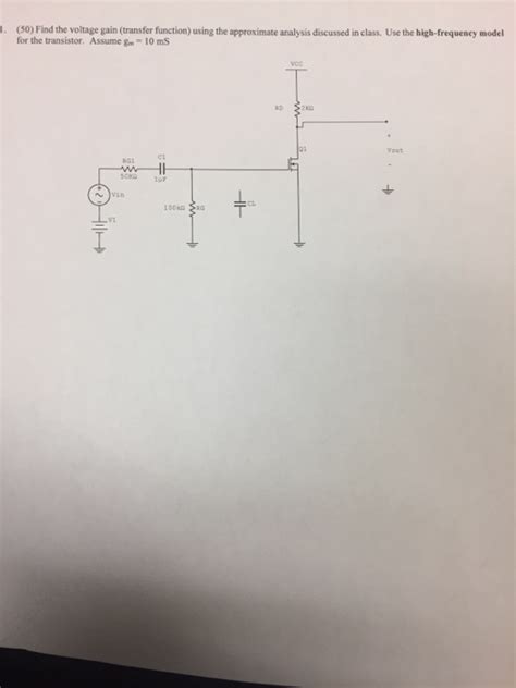 Solved S0 Find The Voltage Gain Transfer Function Using