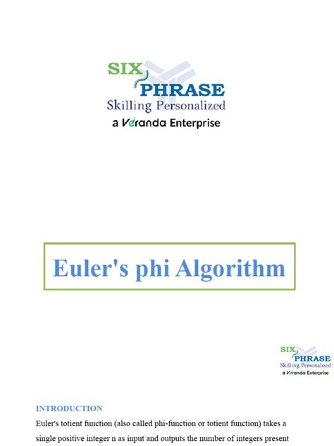 L9 Eulers Phi Algorithm Pdf Number Theory Mathematics