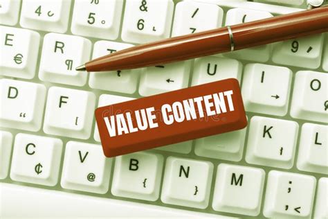 Sign Displaying Value Content Word For Value Content Typing Product