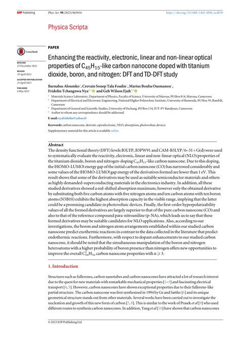 Pdf Enhancing The Reactivity Electronic Linear And Non Linear Optical Properties Of C 45 H