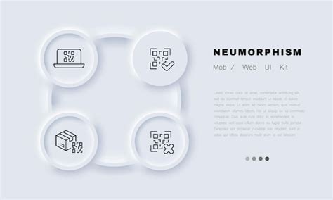 Qr 코드 세트 아이콘 노트북 코드 암호화된 데이터 상자 소포 체크 표시 교차 승인 거부 레이블이 지정된 상품 기술 개념 신형성 스타일 비즈니스 및 광고를 위한 벡터 라인