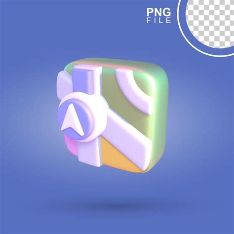 Premium Psd 3d Navigation Map Icon