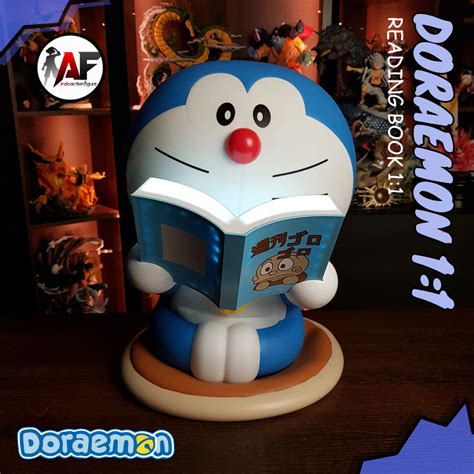 Jual Jumbo Statue Doraemon Reading Book Real Size With Led Cable
