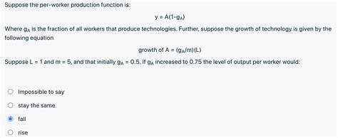 Solved Suppose The Per Worker Production Function Is Chegg Com