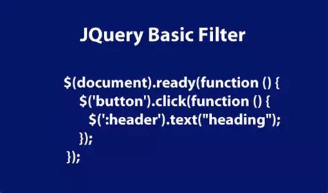jquery basic filter with examples trickcode free source code