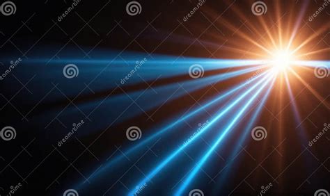 Blue Light Beams Converge On A Bright White Star Creating A Dramatic Effect Stock Illustration
