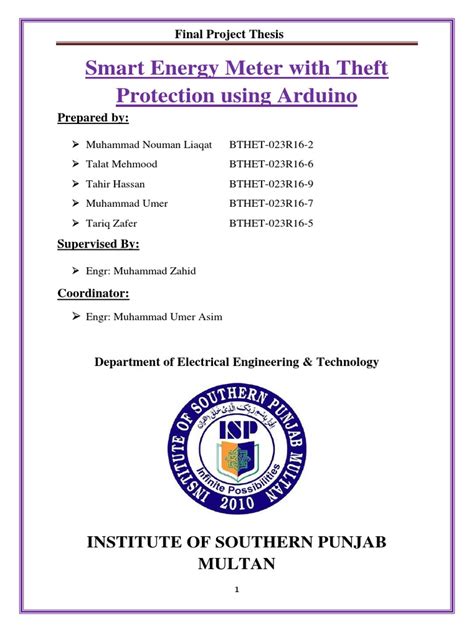 Smart Energy Meter With Theft Protection Using Arduino Pdf Relay