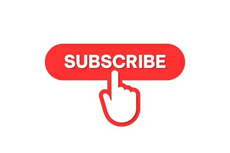 Premium Vector Subscribe The Red Button With Hand Cursor Or Hand