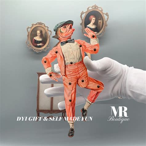 Dapper Fin Movable Paper Doll Quirky Diy Art Toy Perfect Collectible T For Vintage