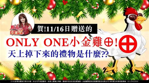 賀1116日贈送的ˊonly One小金雞⊕ 天上掉下來的禮物是什麼｜20221118｜林幸蓉 分析師｜股市幸運星 Youtube