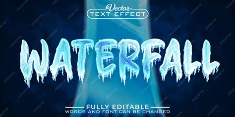 Premium Vector Cartoon Fluid Waterfall Vector Editable Text Effect