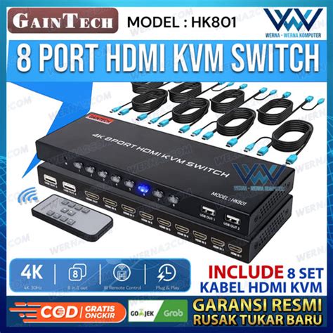Jual 8 Port Auto USB 2 0 KVM Switch HDMI 8 Set Kabel Hdmi Kvm Gaintech Jakarta Pusat Werna