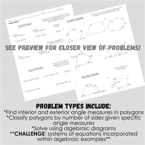 Angles In Polygons Polygon Interior And Exterior Angle Sum Classify Algebraic