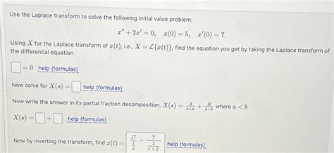 Solved Use The Laplace Transform To Solve The Following Chegg