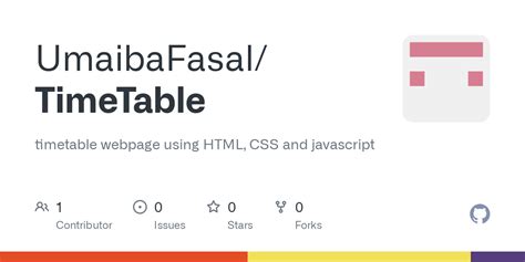Github Umaibafasaltimetable Timetable Webpage Using Html Css And Javascript