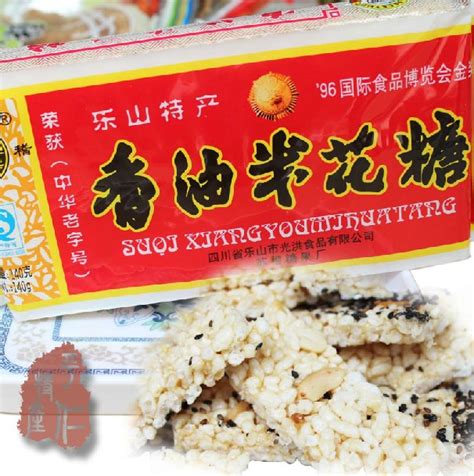 四川乐山特产中华老字号香油芝麻苏稽米花糖手工传统糕点140g袋装tb342164640