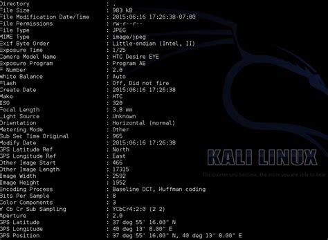 Kali Linux Exiftool Email Data Ekoper
