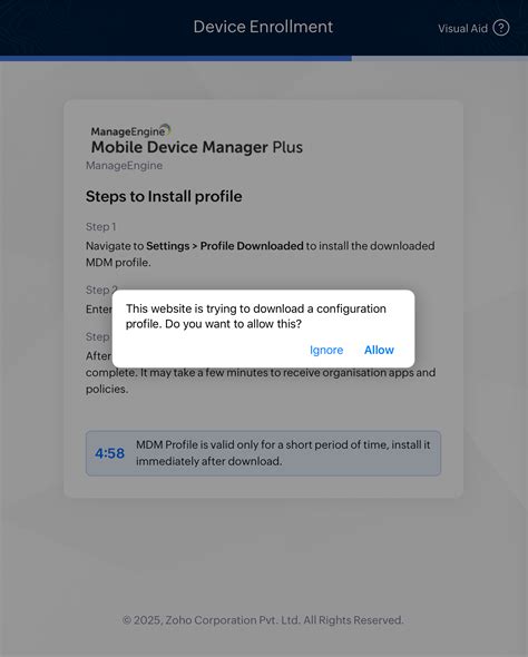 self enroll ios ipados macos devices manageengine mobile device