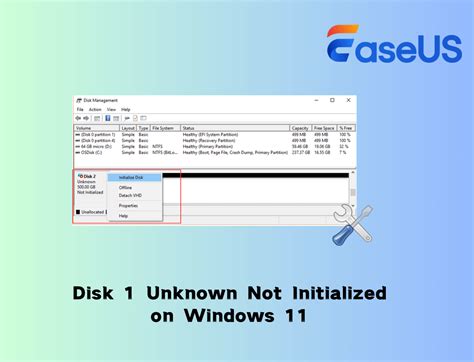 Fix Disk 1 Unknown Not Initialized On Windows 11